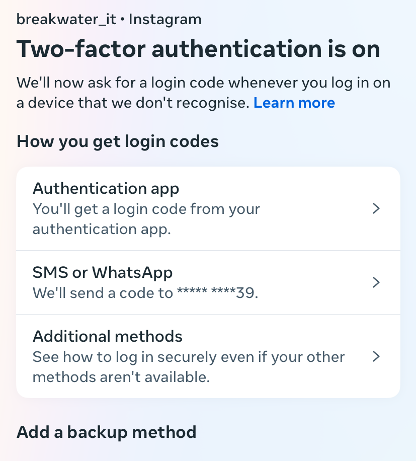How to Enable Multi-Factor Authentication on Social Media | Breakwater IT