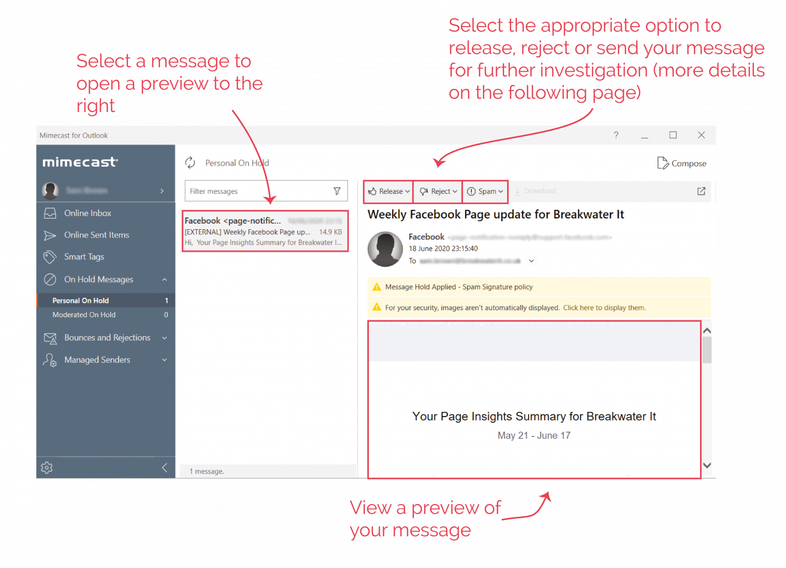 Mimecast in Outlook | Free User Guide | Breakwater IT