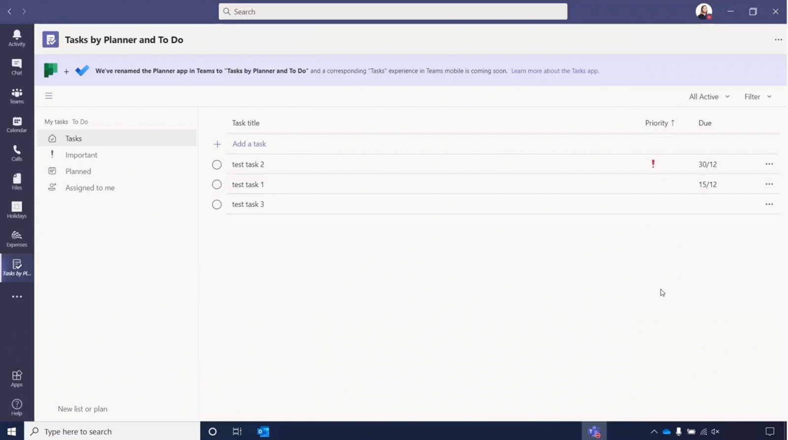 Microsoft Teams Tasks by Planner and To-Do | Video Demo | Breakwater IT