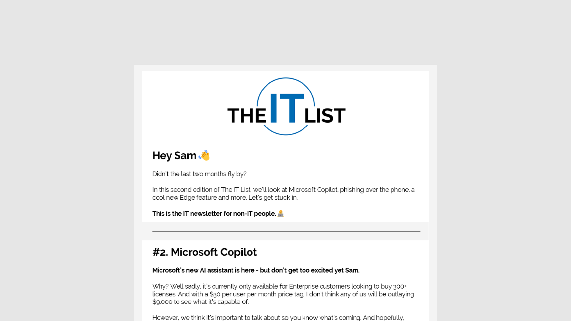 The IT List | Newsletter - Breakwater IT